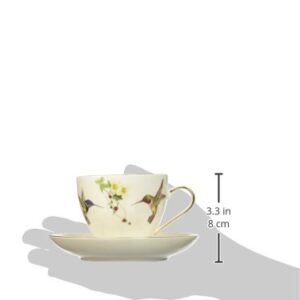 Abbott Collection Ambrosia Hummingbird Cup & Saucer White, 2.5"