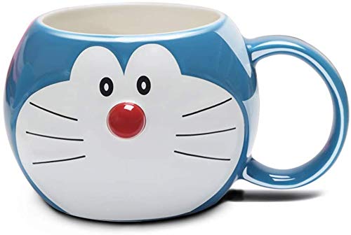 Coffee Milk Tea Ceramic Cup, Doraemon Cartoon Ceramic Cup, Faith Cup, Water Cup, Breakfast Cup, Tea Cup, Milk, Cola, Beer, Cool Drink Cup, Blue (A)