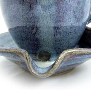 Hand-Sculpted Stoneware Microwave Bacon Cooker Mug, Made in USA (French Blue Blend)