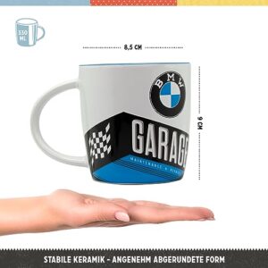 Nostalgic-Art Retro Coffee Mug, BMW – Garage – Gift idea for car accessories fans, Large Ceramic Cup, Vintage Design, 11.2 oz