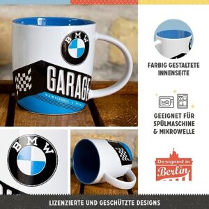 Nostalgic-Art Retro Coffee Mug, BMW – Garage – Gift idea for car accessories fans, Large Ceramic Cup, Vintage Design, 11.2 oz