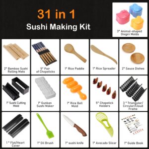 Enido 10 Pcs Sushi Making Kit for Beginners, Sushi Maker Kit, Sushi Maker Mold Set, DIY Easy Sushi Kit Maker for Home