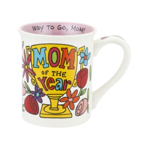 enesco our name is mud mom of the year trophy coffee mug, 16 ounce, multicolor