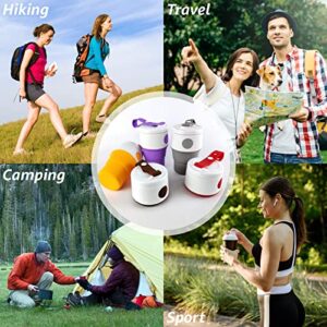 Collapsible Travel Cup Coffee Mug, 13.5oz / 395ml - Leak-Proof Reusable Portable Silicone Cup, Expandable Drinking Mug - Perfect for Camping & Hiking & Traveling - Microwave & Dishwasher Safe(Coffee)