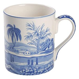 spode blue room collection mug | india sporting motif | 16-ounce | large cup for coffee, latte, tea, and hot cocoa | made of porcelain | dishwasher and microwave safe (indian sporting)