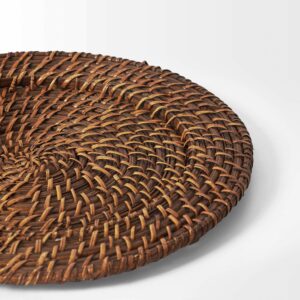 Artera Wicker Rattan Charger Plates - Set of 8, 13 inch Round Woven Plate Holder, Decorative Service Plates for Home, Professional Fine Dining Perfect for Events & Dinner Parties