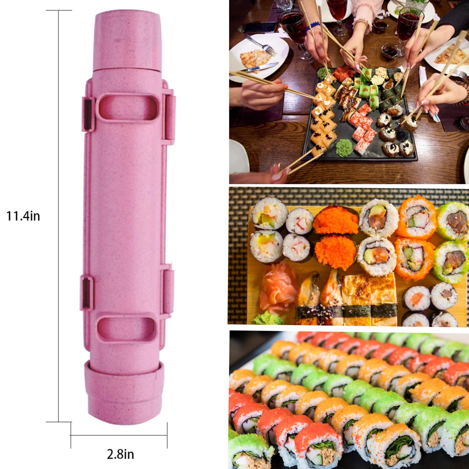 Sushi Mold All In One Sushi Bazooka Maker DIY Rice&Sushi Roller Machine Sushi Maker Sushi Making Kit&Set Kitchen Sushi Tool Easy Sushi Rolling Cooking Beginner Sushi Kit Best kitchen Sushi Rice