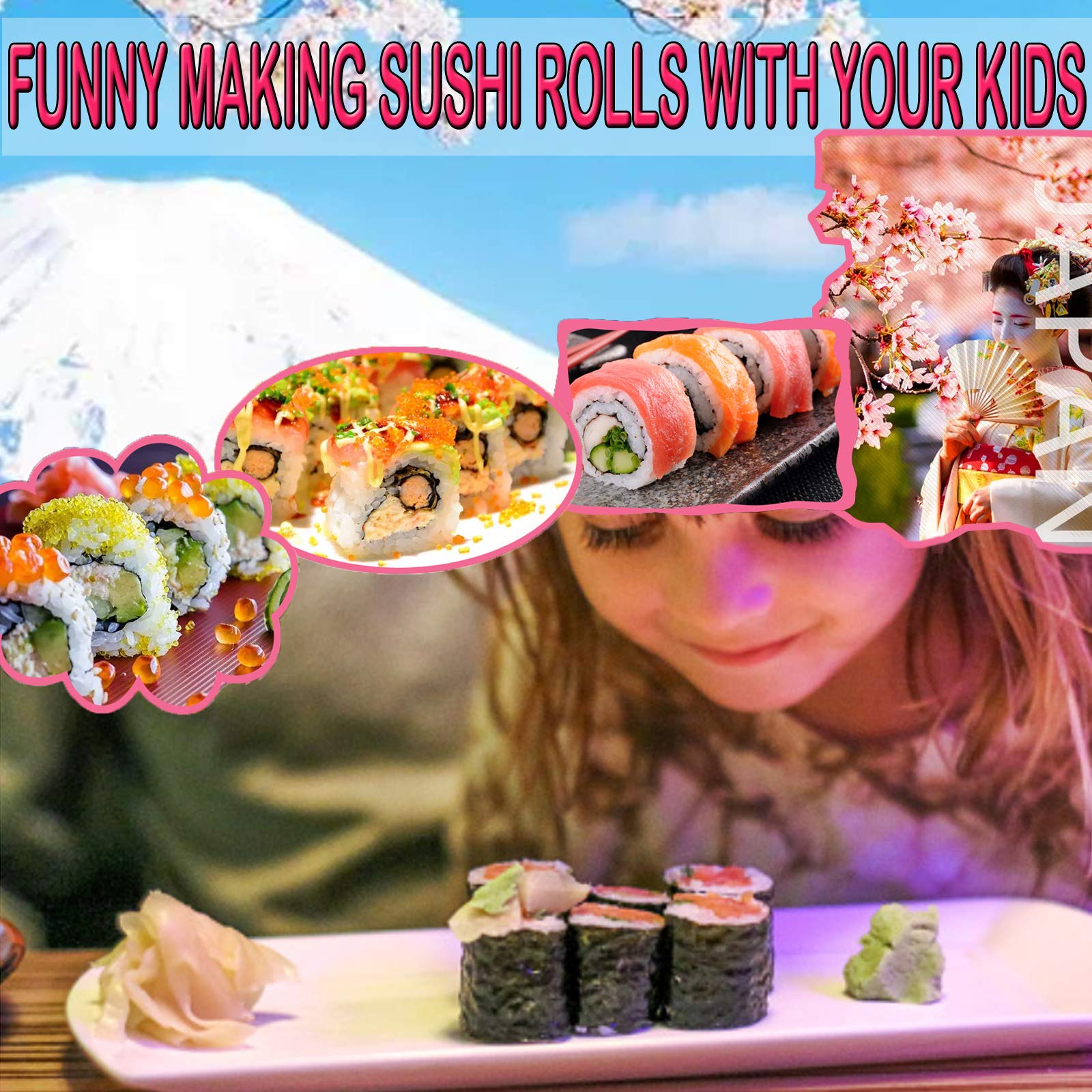 Sushi Mold All In One Sushi Bazooka Maker DIY Rice&Sushi Roller Machine Sushi Maker Sushi Making Kit&Set Kitchen Sushi Tool Easy Sushi Rolling Cooking Beginner Sushi Kit Best kitchen Sushi Rice