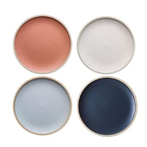 mdzf sweet home 8.3-inch porcelain dinner plates set, pasta serving plates matte glaze dessert dishes - set of 4