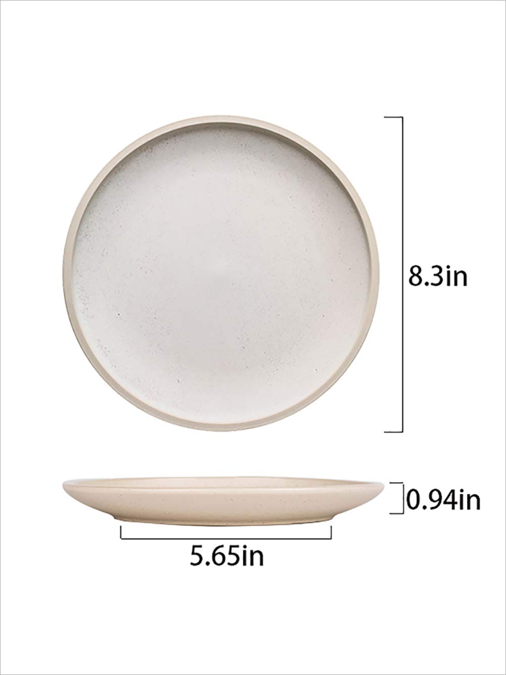 MDZF SWEET HOME 8.3-Inch Porcelain Dinner Plates Set, Pasta Serving Plates Matte Glaze Dessert Dishes - Set of 4