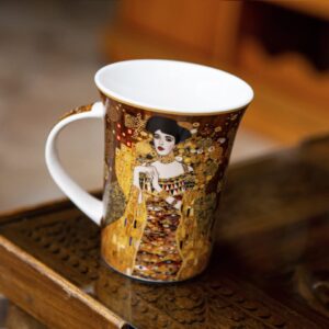 Porcelain Awakening Mug Gustav Klimt Adele Bloch-Bauer Mug 12 Fl oz. Tea Cup Coffe Mug for Parties