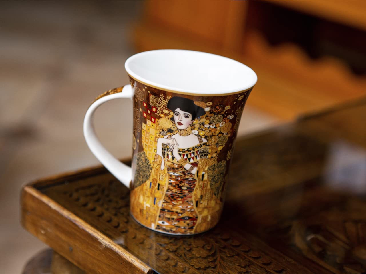 Porcelain Awakening Mug Gustav Klimt Adele Bloch-Bauer Mug 12 Fl oz. Tea Cup Coffe Mug for Parties