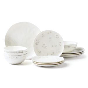 lenox oyster bay 12pc dinnerware set, 15.20, white