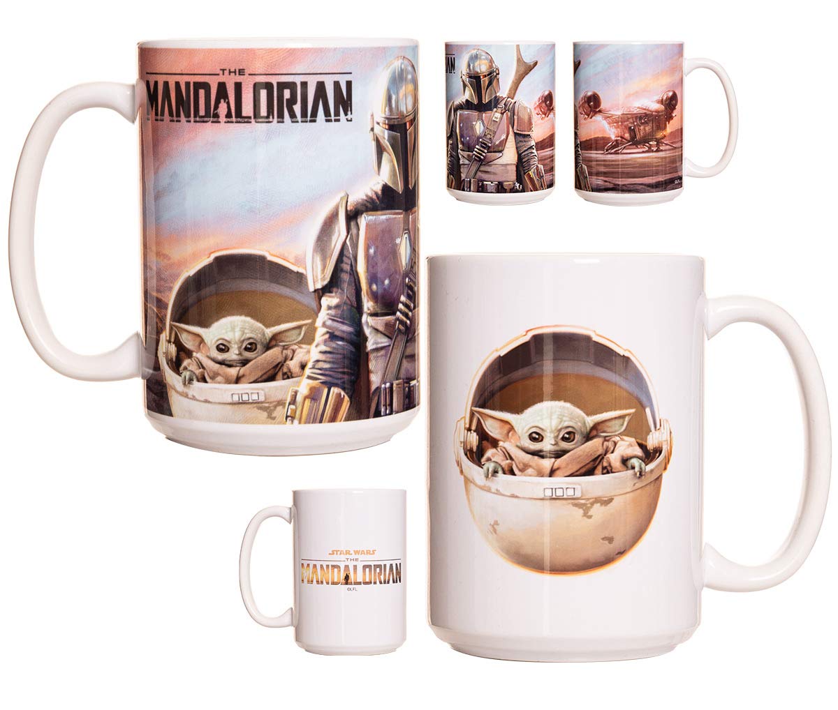 Star Wars Mandalorian The Child Ceramic Coffee Mug - Set of 2-15 oz