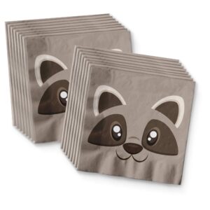 Raccoon Birthday Party Supplies Set Plates Napkins Cups Tableware Kit for 16