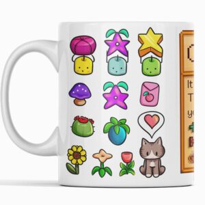 switzer kreations stardew valley mug - stardew valley gift - stardew valley cup - video game mug - gamer gift - coffee tea mug - white (11 ounces)