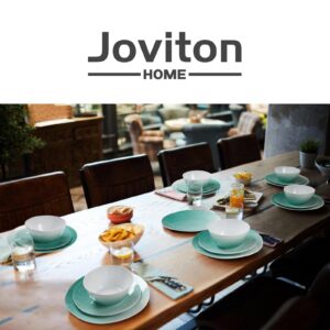 Joviton Home 18-Piece Teal Turquoise Ombre Melamine Dinnerware Sets for 6,Outdoor Plates and Bowls Sets (Turquoise)