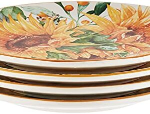 Certified International Sunflower Fields 9" Salad/Dessert Plates, Multi Colored, Medium, Set of 4