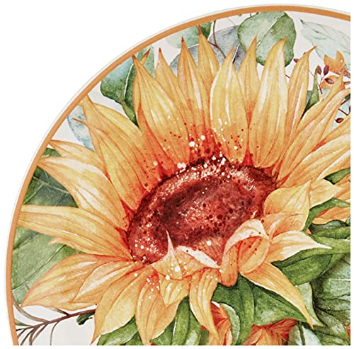 Certified International Sunflower Fields 9" Salad/Dessert Plates, Multi Colored, Medium, Set of 4