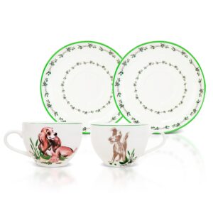 disney lady and the tramp bone china teacup and saucer | set of 2