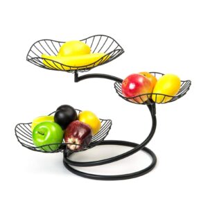 mossflos 3-tier fruit basket holder, decorative fruit bowls stand, easy installation