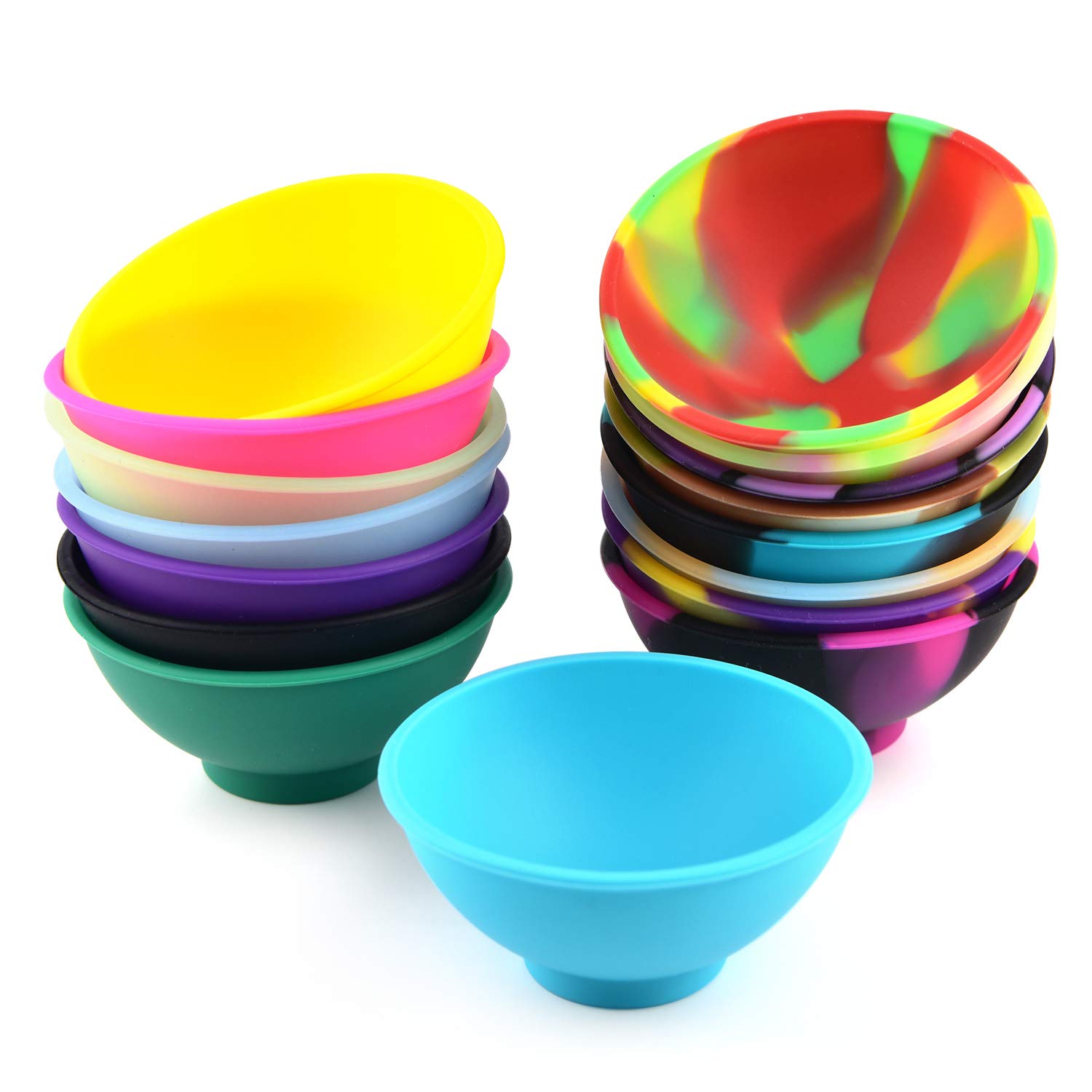 Coopay 16 Pieces Mini Silicone Pinch Bowls Multicolor Heat Resistant Snack Bowls Prep and Serve Bowls, Unbreakable, Flexible, 1.75 Oz (Mixed Colors)