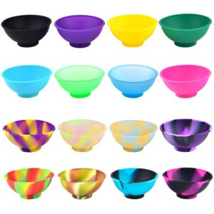 Coopay 16 Pieces Mini Silicone Pinch Bowls Multicolor Heat Resistant Snack Bowls Prep and Serve Bowls, Unbreakable, Flexible, 1.75 Oz (Mixed Colors)