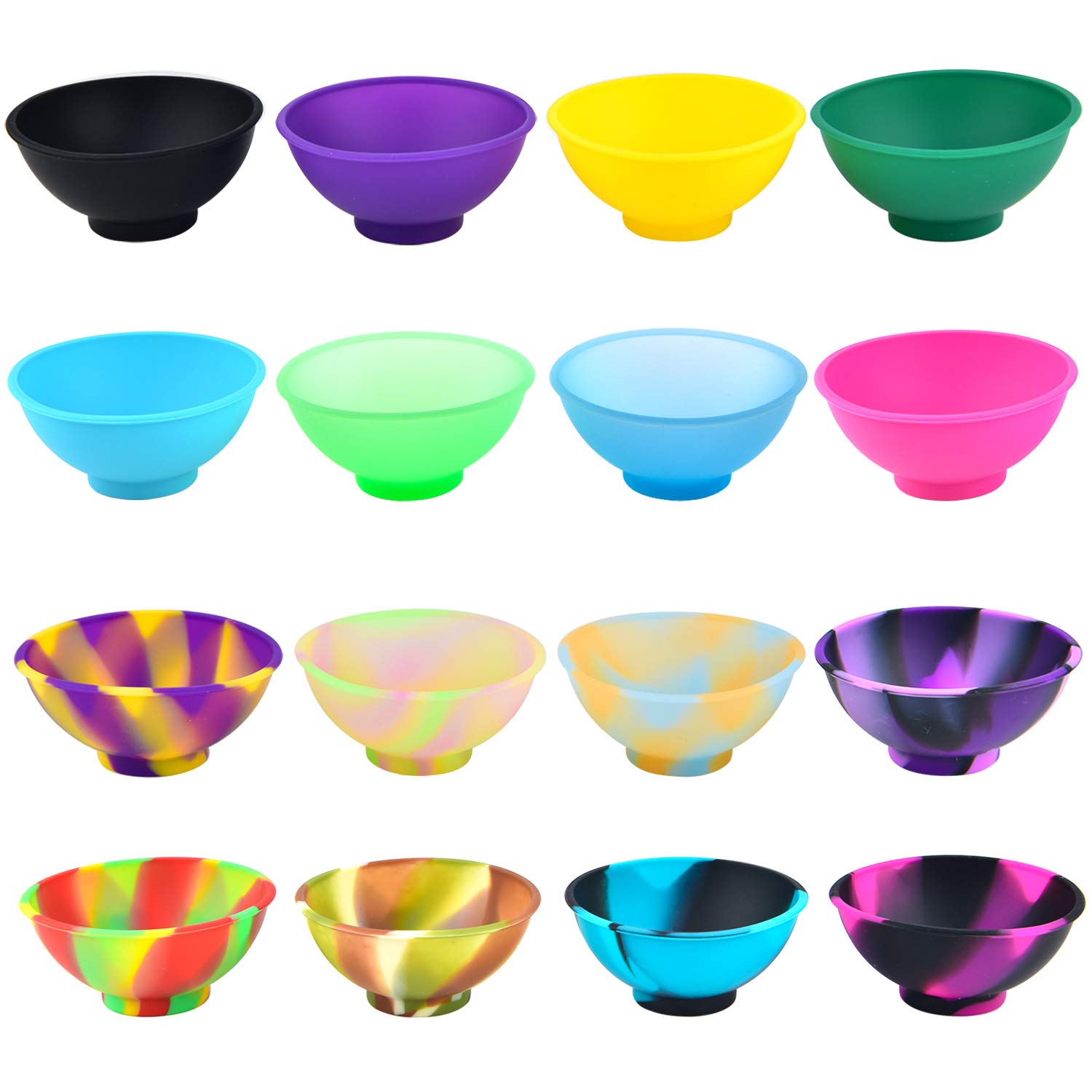 Coopay 16 Pieces Mini Silicone Pinch Bowls Multicolor Heat Resistant Snack Bowls Prep and Serve Bowls, Unbreakable, Flexible, 1.75 Oz (Mixed Colors)