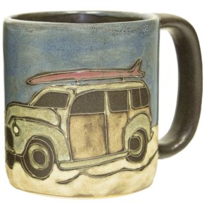 mara stoneware mug - woody surf wagon 16 oz - one mug