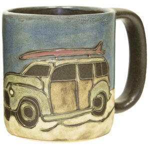 Mara Stoneware Mug - Woody Surf Wagon 16 oz - One Mug