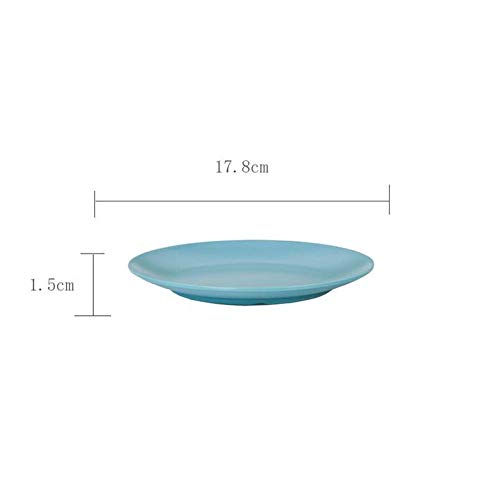 MBBITL 3-Pack Melamine Dinner Plates Dishes Set 7-inch Salad Plates Picnic Plates - Blue