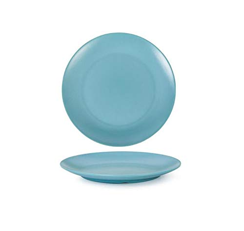 MBBITL 3-Pack Melamine Dinner Plates Dishes Set 7-inch Salad Plates Picnic Plates - Blue