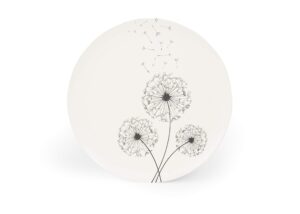 aquaterra living ecofriendly dinner plate set with dandelion designs- set of 6, 10" indoor or outdoor plates