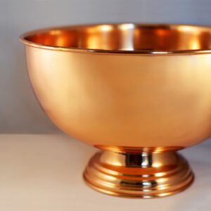 Alchemade 5 Liter 100% Copper Punch Bowl With Stand For Your Copper Kitchenware And Copper Dishware Collection - Perfect For Parties, Everyday Kitchen Use, Or As A Decorative Bowl