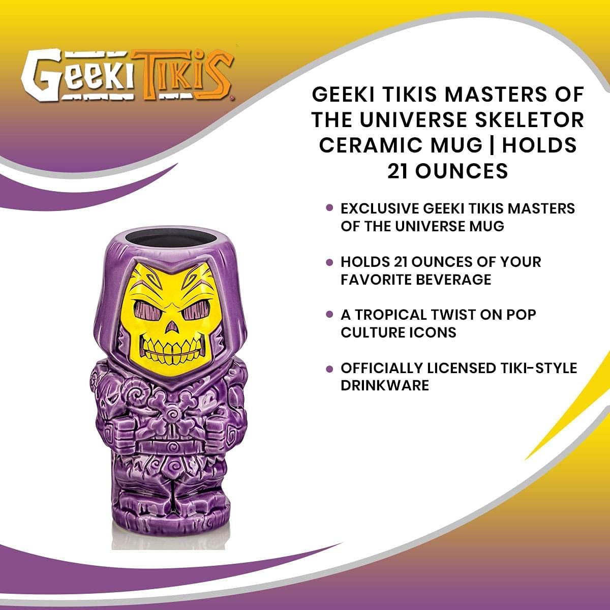 Geeki Tikis Masters of the Universe Skeletor Ceramic Mug | Holds 21 Ounces