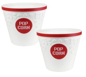 hutzler popcorn buckets, set of 2, red