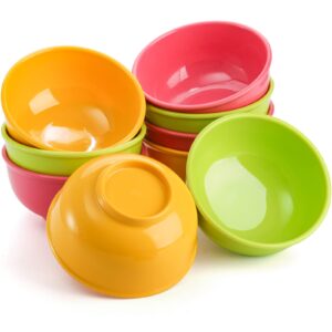 deayou 9 pack melamine bowls, 28 oz unbreakable large cereal soup salad bowl, 6" reusable mixing and serving bowls for party, colorful snack bowls for children, chip-resistant, dishwasher safe