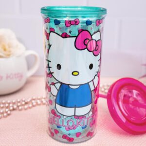 Hello Kitty Bows and Hearts Carnival Cup with Lid and Straw | Holds 20 Ounces