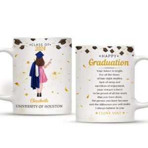 winorax graduation gifts class of 2024 personalized graduation coffee mug with 11oz 15oz travel coffee mugs master degree college grad congratulations keepsake for senior high school student