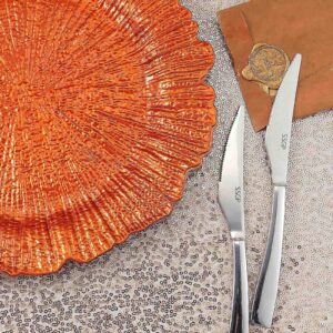 Tiger Chef Charger Plates - Orange Plate Chargers for Dinner Plates - Wedding Décor Place-mats (6, Orange Reef)