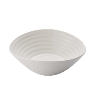 portmeirion sophie conran white cereal bowl | set of 4 | dinnerware bowl for soup or cereal | 7.25 inch | made from fine porcelain | microwave and dishwasher safe