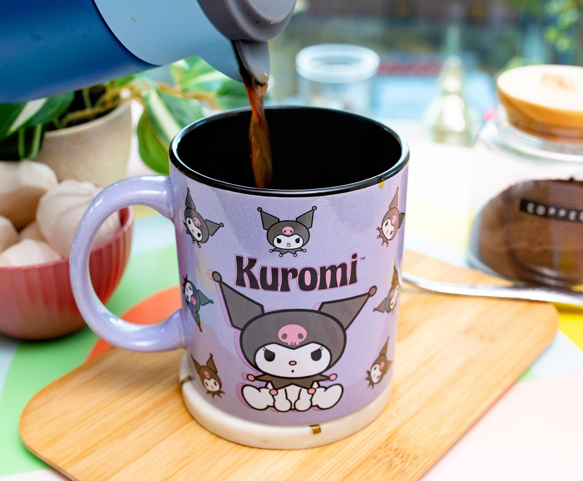 Toynk Sanrio Hello kitty and friends Kuromi Purple Ceramic Mug | Holds 20 Ounces