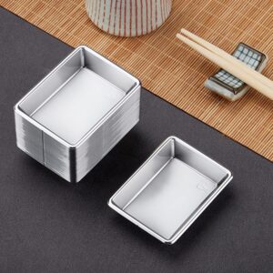 MGGi 100 Pack Rectangle Sauce Dishes, Mini Disposable Dipping Dessert Plates Sauce Dishes, Soup Plate Soy Sauce Dishes Seasoning Dish Appetizer Plates for Home Restaurant - Silver