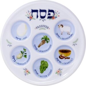 The Dreidel Company Passover Seder Plate Deluxe Quality Plastic 10" Disposable Plates (10-Pack)