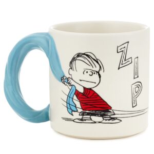 hallmark peanuts linus and snoopy coffee mug (dimensional blanket) 17 oz., gifts for moms, dad, teacher, boss