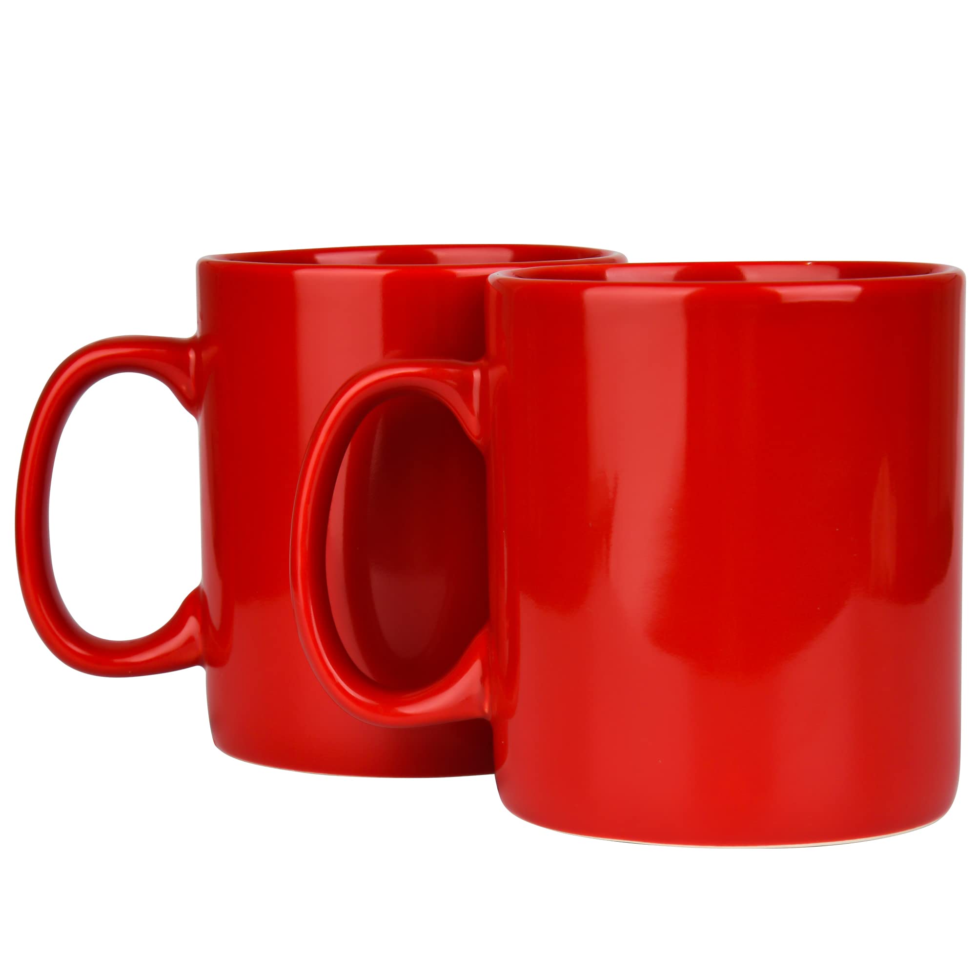 BYCNZB 30oz Super Large Ceramic Coffee Mugs Large Handles Set of 2 (Red)