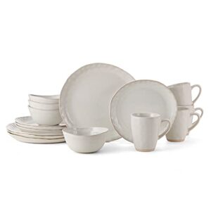 mikasa cora 16 piece dinnerware set, service for 4, white