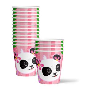 Pink Panda Birthday Party Supplies Set Plates Napkins Cups Tableware Kit for 16