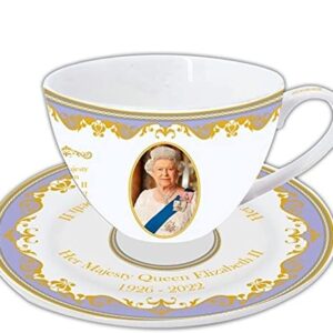 The Leonardo Collection Majesty Queen Elizabeth II Commemorative Cup and Saucer, LP18218, White