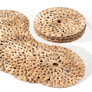 the upper kitchen chargers for dinner plates – 14 inch water hyacinth placemats, woven placemats, rattan chargers, boho charger plates, plate chargers